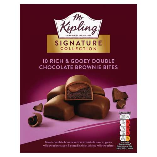 Mr Kipling 10 Double Chocolate Gooey Brownie Bites (192g)